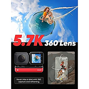 Insta360 ONE RS Twin Edition – Waterproof 4K 60fps Action Camera & 5.7K 360 Camera with Interchangeable Lenses, Stabilization, 48MP Photo, Active HDR, AI Editing