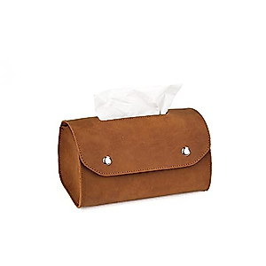 CERFNY Leather Tissue Pack, Drawer Carton, Tissue Bag Brown