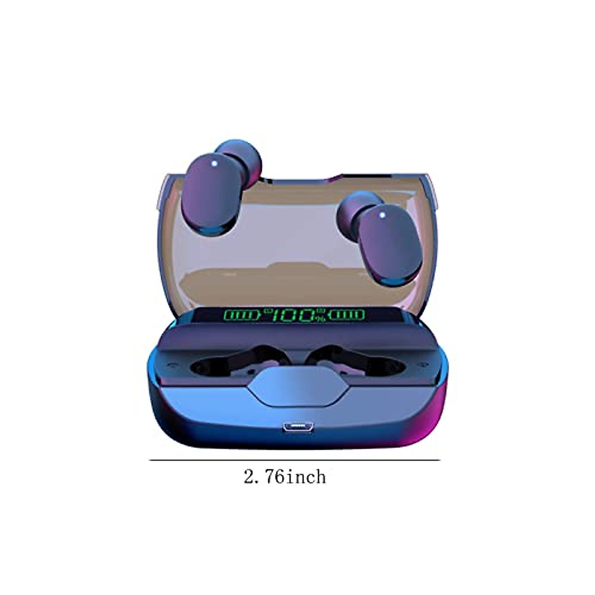 TT&Louis Wireless Bluetooth in Ear Light-Weight Earbuds-Built-in Microphone Immersive Premium Sound Earphones with Charging Case-Digital Display Touch-Control Earbuds for Sport Working Office , Black