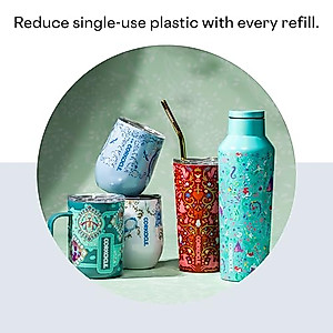 Corkcicle Disney Princess Belle Stemless Wine Glass Tumbler, Triple Insulated Stainless Steel Construction, Sliding Shatter-Proof Travel Lid, Keeps Beverages Chilled for 9 Hours, 12 oz