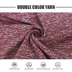 Zengjo Moisture Wicking Shirts for Men Workout(XXL,Marled Burgundy)