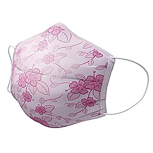 BeeSure BE2300 Floral Face Masks, Hibiscus Pink (Pack of 50)