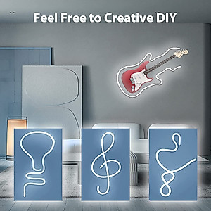 LannlKer LED Neon Rope Lights, 16.4ft/5m Cool White Neon Light Strip,12V Flexible Waterproof LED Strip, Silicone Neon Lights for Kitchen Bedroom Indoor Outdoor Decoration（Power Adapter not Included）