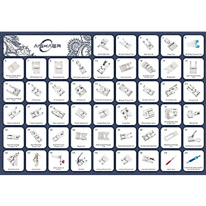 Aiskaer 48Pcs Sewing Machine Presser Feet Sewing Foot Set for Brother, Babylock, Singer, Janome, Elna, Toyota, New Home, Simplicity, Kenmore