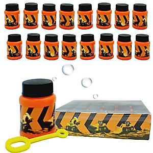 24 Pack Construction Themed Mini Bubbles Party Favors for Kids 1 FL oz. Construction Birthday Party Supplies, Dump Truck Decorations, Goodie Bag Fillers, Bulk Bubble Bottles for Kids Summer Toys