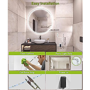 13ft Bendable Vanity Lights for Mirror, LED Makeup Light Strip With Dimmer and Power Supply, Ultra Bright White for Desk & Bathroom, Mirror Not Included