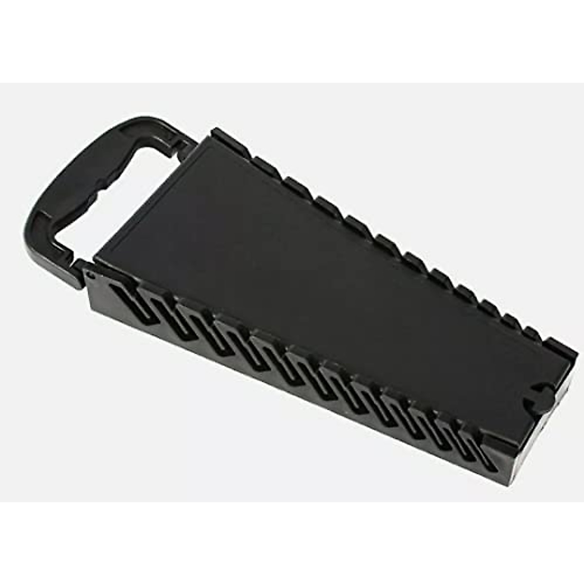 Xtreme Universal 12-Tool Wrench Holder/Organizer for Mechanics, Conforming Slots, Handle for Carrying or Hanging Garage Storage, Black