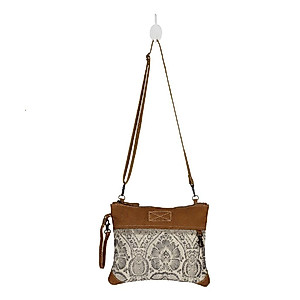 Myra Bag Floral Flow Small & Cross Body Bag Upcycled Canvas & Leather S-2576