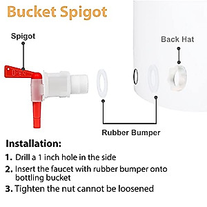 3 Pack Bucket Spigot 5 Gallon Bucket Spigot Plastic Bottling Bucket Spigot Tap Faucet Plastic Spigot for 5 Gallon Bucket Homebrew Wine Making Beer Brewing Bottling Bucket Fermenter Bucket