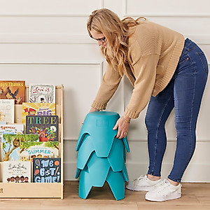 ECR4Kids Ayana Stool Set, Flexible Seating, Turquoise, 4-Pack