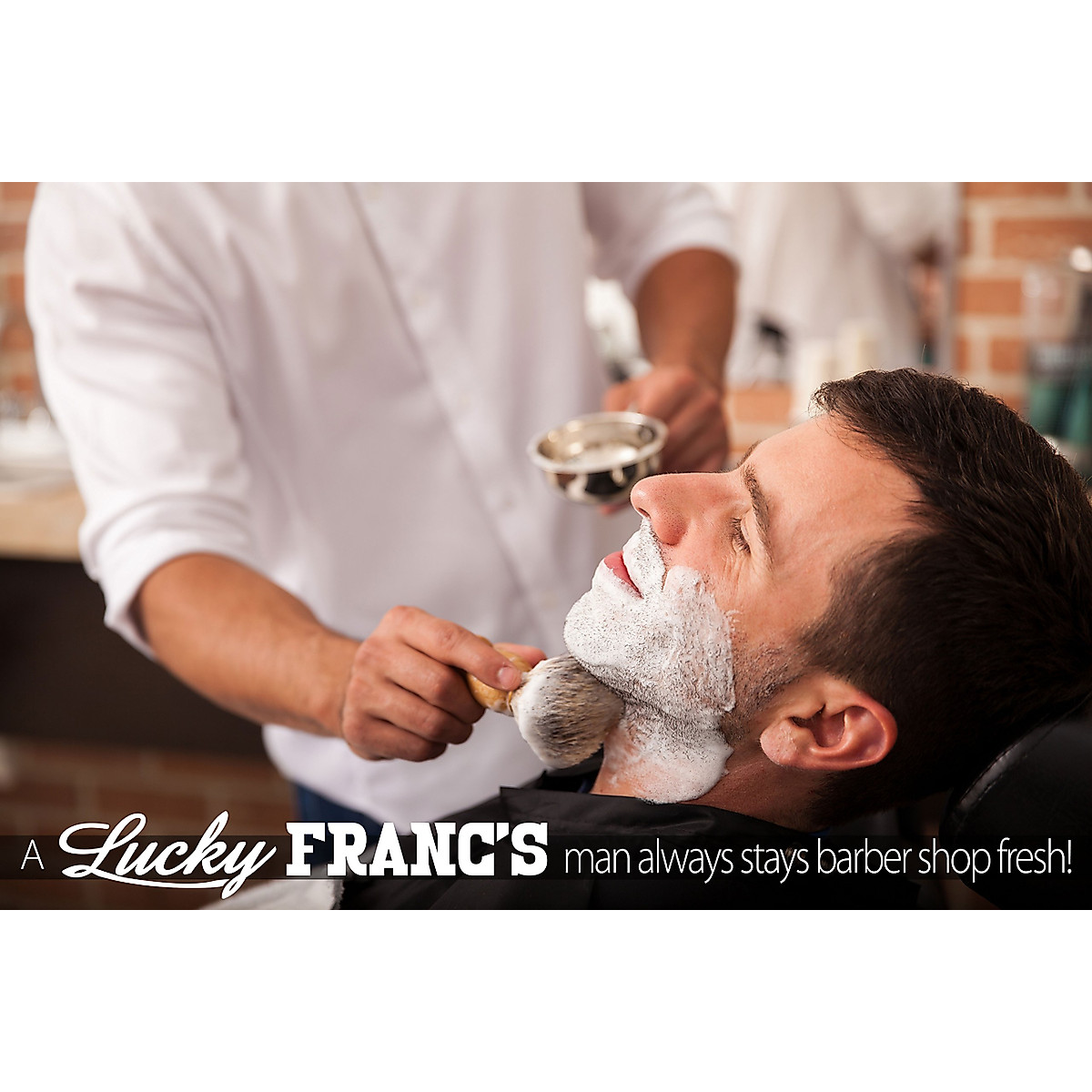 Lucky Franc's BayRum Shaving Soap - Premium Luxury Bay Rum Shave Soap for Men - Natural Shea Butter, Argan Oil, Kaolin, & Aloe - Barber Quality Lather 4oz Shaving Soap Puck - Shaving Soap Made In USA