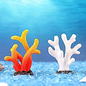 Danmu 10Pcs of Random Style Polyresin Coral Ornaments, Aquarium Coral Decor for Fish Tank Aquarium Decoration Approx. 1.7" in Height