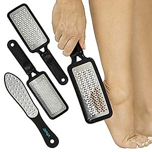 Vive Foot File (3 Pack) - Callus Remover Pedicure Tool Kit for Men, Women Care - Dead Skin Heel Scrub Shaver and Rough Patch Eliminator Remover for Dry and Wet Toe and Feet Peel - Rasp Scrubber Blade