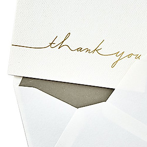 Hallmark Signature Gold Thank You Cards, Gold Script (10 Cards with Envelopes)