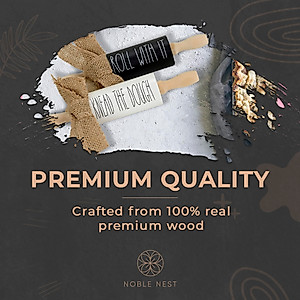 Noble Nest Mini Rolling Pins for Tiered Tray Decor | Black & White | Rae Dunn Inspired Small Rolling Pin Tier Tray Decor | Small Decor Items for Shelf | Farmhouse Decorations - Coffee Table Tray Decor