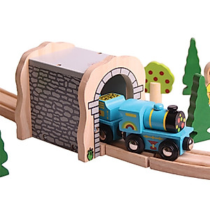 Bigjigs Single Wooden Train Engine (Blue)