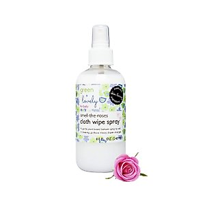 Smell the Roses Cloth Wipe Spray, 8 fl. oz. - Plant-based Baby Bottom Wash made with All-Natural and Organic Ingredients by Green and Lovely