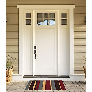DII Colorful Design Natural Coir Doormat, 18x30, Multi Stripe
