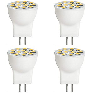 Makergroup MR8 LED Light Bulbs 2W 12V Gu4.0 Bi-pin LED Bulbs Warm White 2700K-3000K for Outdoor Low Voltage Landscape Lighting and Tree Lights 2W 4-Pack