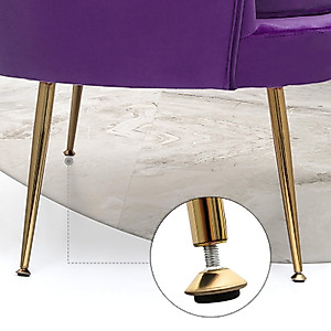 MoNiBloom 52" Purple Velvet Loveseat Sofa with 2 Pillows, Modern 2-Seater Sofa Upholstered Tufted Love Seat Couch with Golden Metal Legs for Living Room Conference Room, 300 Lbs Capacity