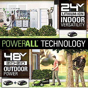 Greenworks 2 x 24V (48V) 21" Brushless Cordless Self-Propelled Lawn Mower, (2) 5.0Ah USB Batteries (USB Hub) and Dual Port Rapid Charger Included
