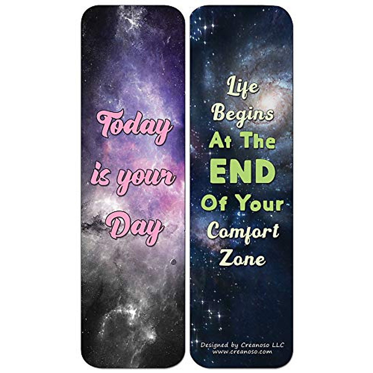 Creanoso Galaxy Motivational Bookmarks Cards Series 3 (60-Pack) - Premium Quality Gift Ideas for Children, Teens, & Adults for All Occasions - Stocking Stuffers Party Favor & Giveaways