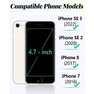 UEEBAI Wallet Case for iPhone SE 2022 5G/iPhone 7/iPhone 8/iPhone SE 2020, Premium PU Leather Magnetic Handbag Zipper Pocket Card Slots with Wrist Strap Flip Case for iPhone SE3/SE2 - Black