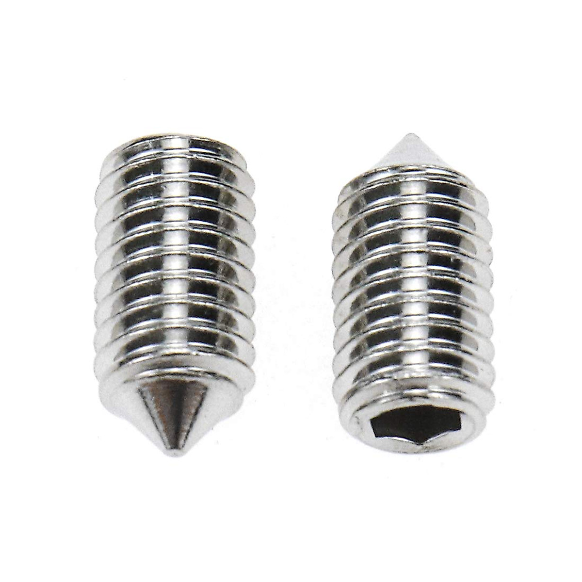 Sscon 100Pcs 304 Stainless Steel Internal Hex Socket Set Screws Cone Wire Tip Machine Screws M5x10mm