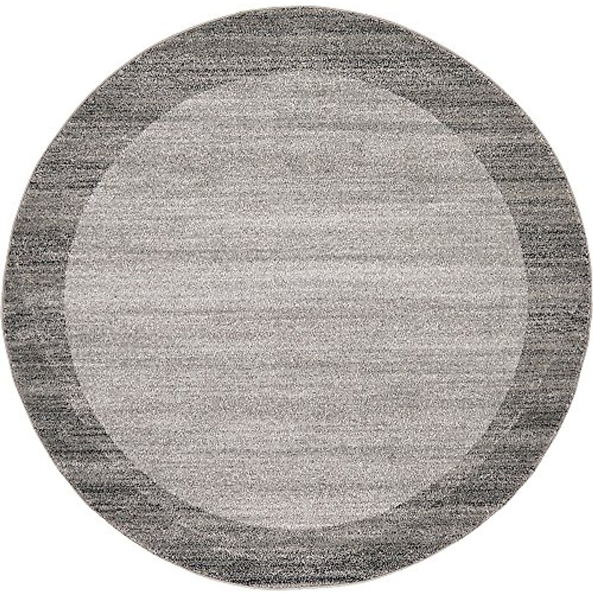Unique Loom Del Mar Collection Area Rug-Transitional Inspired with Modern Contemporary Design, 6' 0 x 6' 0 Round, Light Gray/Beige