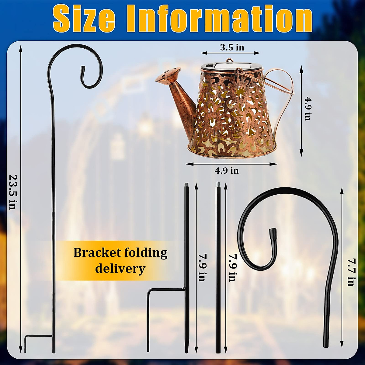 Watering Can with Lights Star Shower Watering Can Solar Twinkle Lights Waterproof Outdoor Decor LED Fairy Lights for Garden Yard Outdoor Lawn Patio Party Decorations Path Lights (Floral Style)