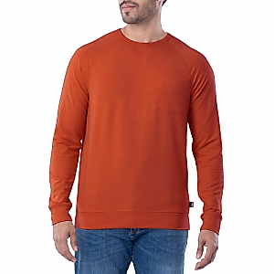 Lee Men's French Terry Long Sleeve Raglan Tee Shirt, Fiesta Orange, X-Large