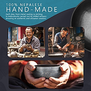 Tibetan Singing Bowl Set – Authentic Hand-Tuned Sound Bowl for Meditation – Complete Meditation Bowl Kit with Cushion, Mallet & Guide – Perfect Tibetan Bell for Yoga, Relaxation, & Sound Healing