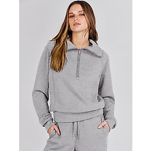 ANRABESS Women 2 Piece Outfits Sweatsuit Oversized Sweatshirt Sweatpants Tracksuit Sweat Lounge Matching Set 2025 Fall Trendy Light Grey Medium