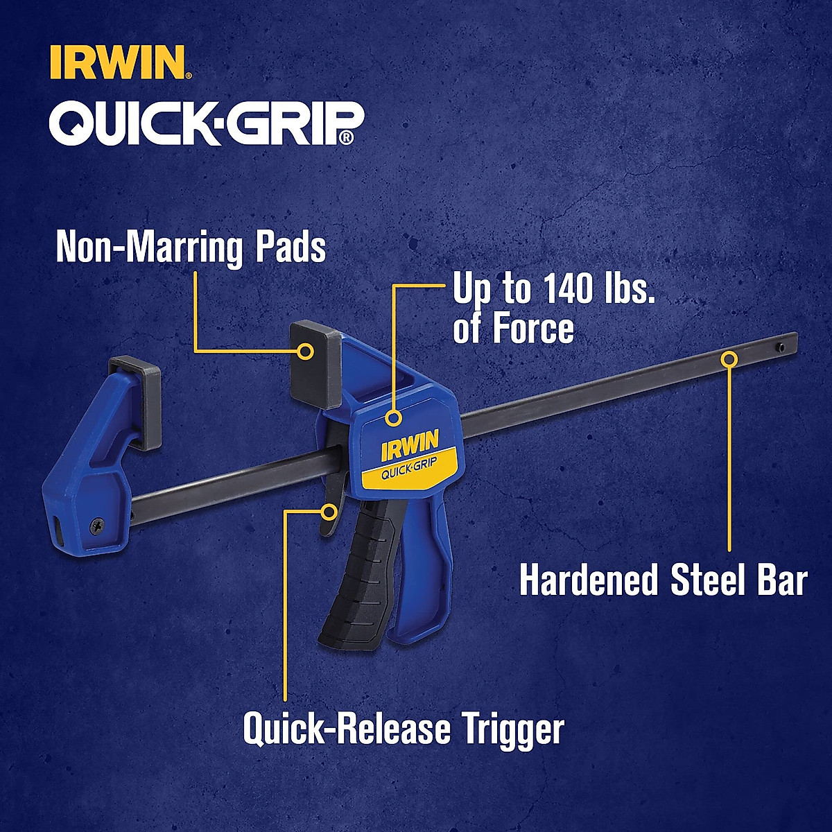 IRWIN QUICK-GRIP Bar Clamps for Woodworking, One-Handed, Mini, 6-Pack (1964749)