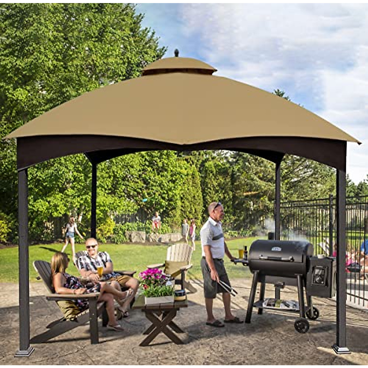 SCOCANOPY Replacement Canopy Top for The Lowe's Gazebo Model #GF-12S004B-1 / GF-12S004BTO (Beige)