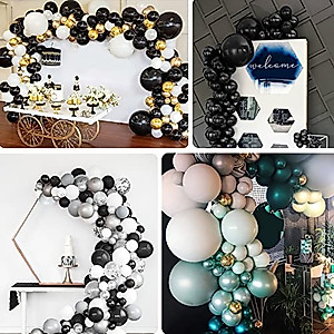 100Pcs Black Party Latex Balloons, 18"+12"+10"+5" Black Balloons Arch Kit as Birthday Party Balloons Gender Reveal Balloons Baby Shower Balloons Wedding Anniversary Bridal Shower Party Decorations