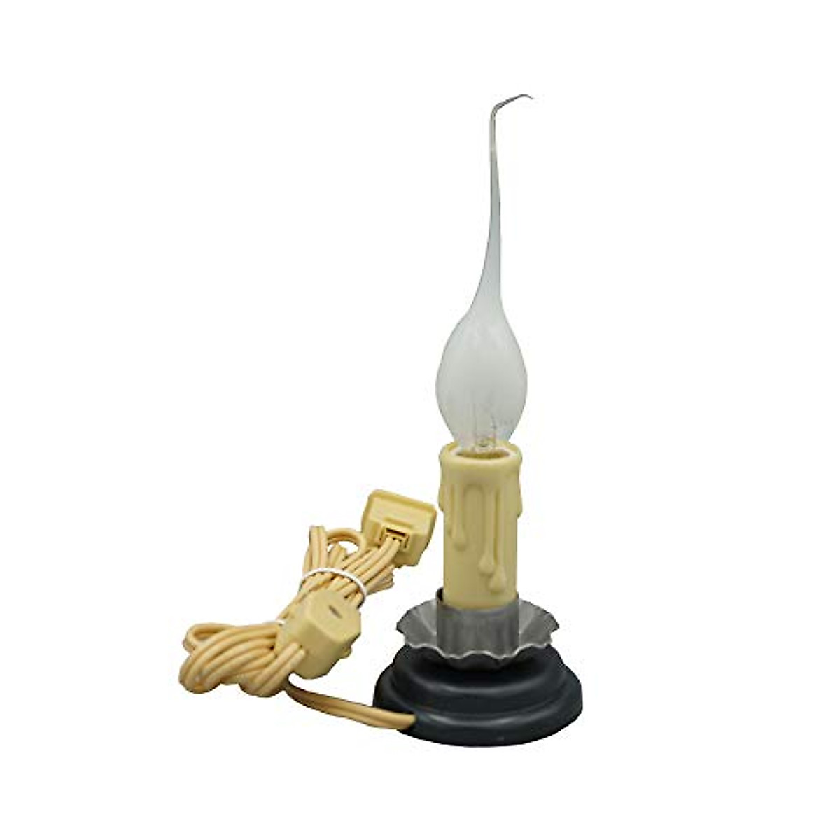 Creative Hobbies® Rustic Country Candle Lamp, 5 in, On/Off Switch, Metal Trim, Plug-in