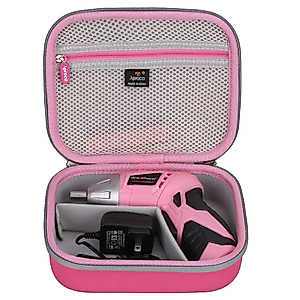 Aproca Hard Travel Storage Case, for Hi-Spec 27pc 3.6V Pink USB Small/Pink Power 3.6V Cordless Power Electric Screwdriver Set
