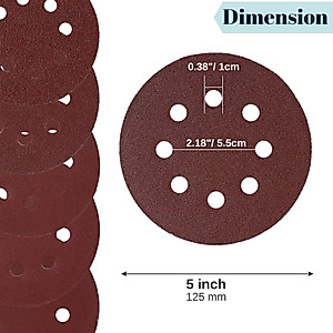 Bates- Sanding Discs 5 Inch 8 Hole, 30 Pack, Assorted Grits 40 80 120 220 320 600, Sanding Discs, Sanding Pads, Hook and Loop Sanding Disc, 8 Hole Sanding Discs, Round Sandpaper Discs, 5 inch Sanding