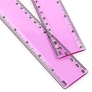 ZZTX Color Plastic Ruler Straight Ruler Measuring Tool 6 Inch Ruler Set Rulers Bulk 3 Pack
