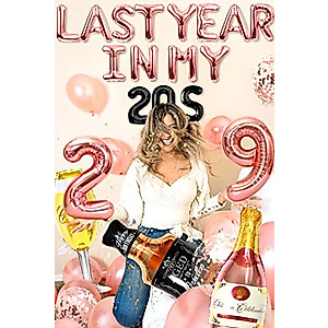 LaVenty Last Year In My 20s Birthday Decoration Last Year In My 20s Banner 29 Birthday Decoration Last Year In My 20s Birthday Sash 29 Birthday Balloons