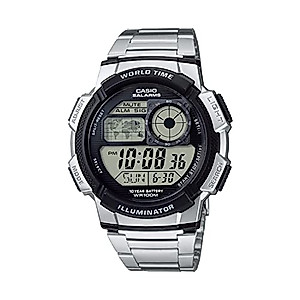 Casio Men's AE1000WD-1AVCF Silver-Tone Digital Watch