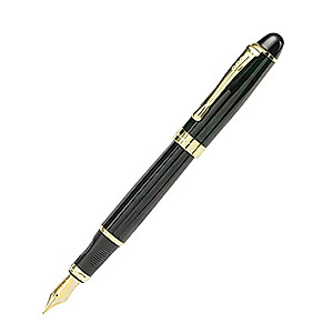 Jinhao X450 Fountain Pen Green Marble Medium Nib Size with Ink Refill Converter for Bottle Ink,Business Signature & Smooth handwriting pens