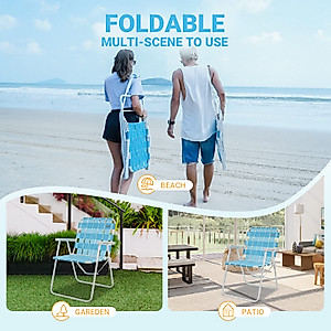 #WEJOY Folding Webbed Lawn Beach Chair,Lightweight Portable Chairs for Outside with Hard Arm