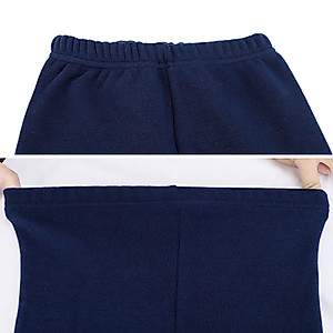 KEREDA Girls Fleece Lined Leggings Winter Warm Pants for Kids 6-7 Years Navy