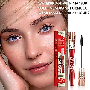 Fiber Mascara Fiber Long Curly No Dizzy Crown Shaped Mascara Thick Curly Waterproof Sweat Proof Long-lasting Eye Black