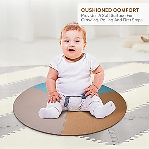 CHILDLIKE BEHAVIOR Premium Foam Play Mat - Baby Floor Mat, Playing Pen Foam Mats for Floor - Tummy Time Playmat Cushion Protection & Crawling Mat Tiles in Playroom - Play Mats for Kids and Toddler