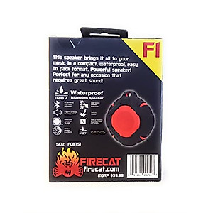 FIRECAT F1 Bluetooth Shower/Outdoor Speaker, Portable, Hands Free Talk, IP67 Waterproof Speaker, Floating, True Wireless Stereo, Beach, Use for; Shower, Pool and Beach Fun, Boating, Hiking, Camping.