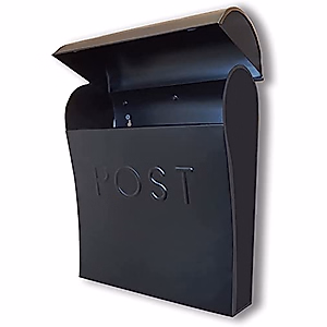 NACH Wall Mount Mailboxes for Outside, 11x4.5x12.5 in Black Mailbox, Waterproof Mailbox for House - Vicki-Style Mailbox
