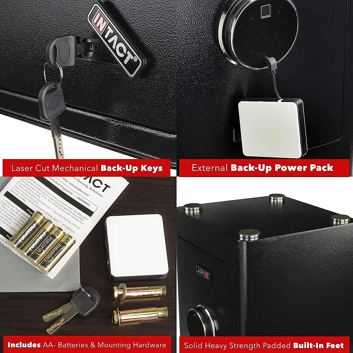 Intact Large Quick Access Biometric Fingerprint Gun Safe With Nex-Gen Full Keypad Module Tall